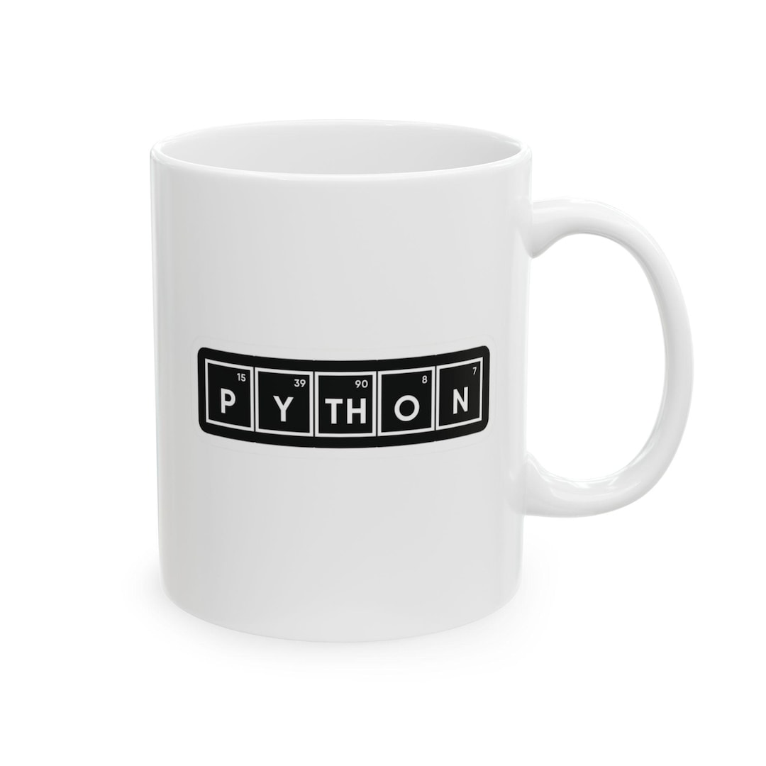 Python Periodic Table Mug, Funny Coding Coffee Cup for Programmers, Geeky Developer Gift ...
