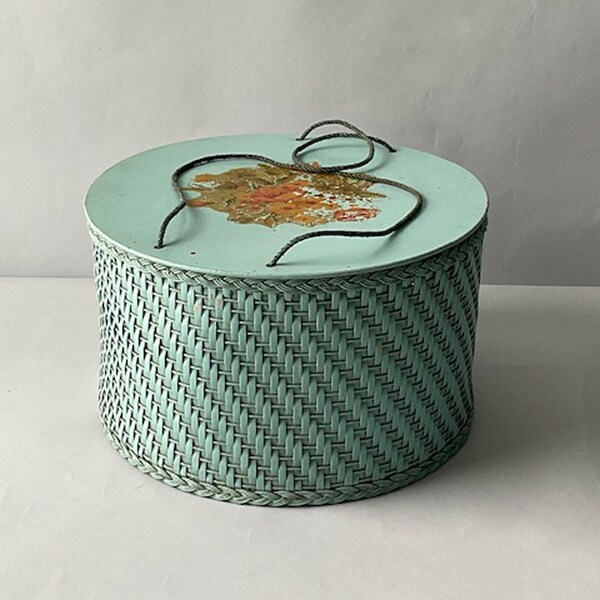 Vintage Round Sewing Box - Etsy