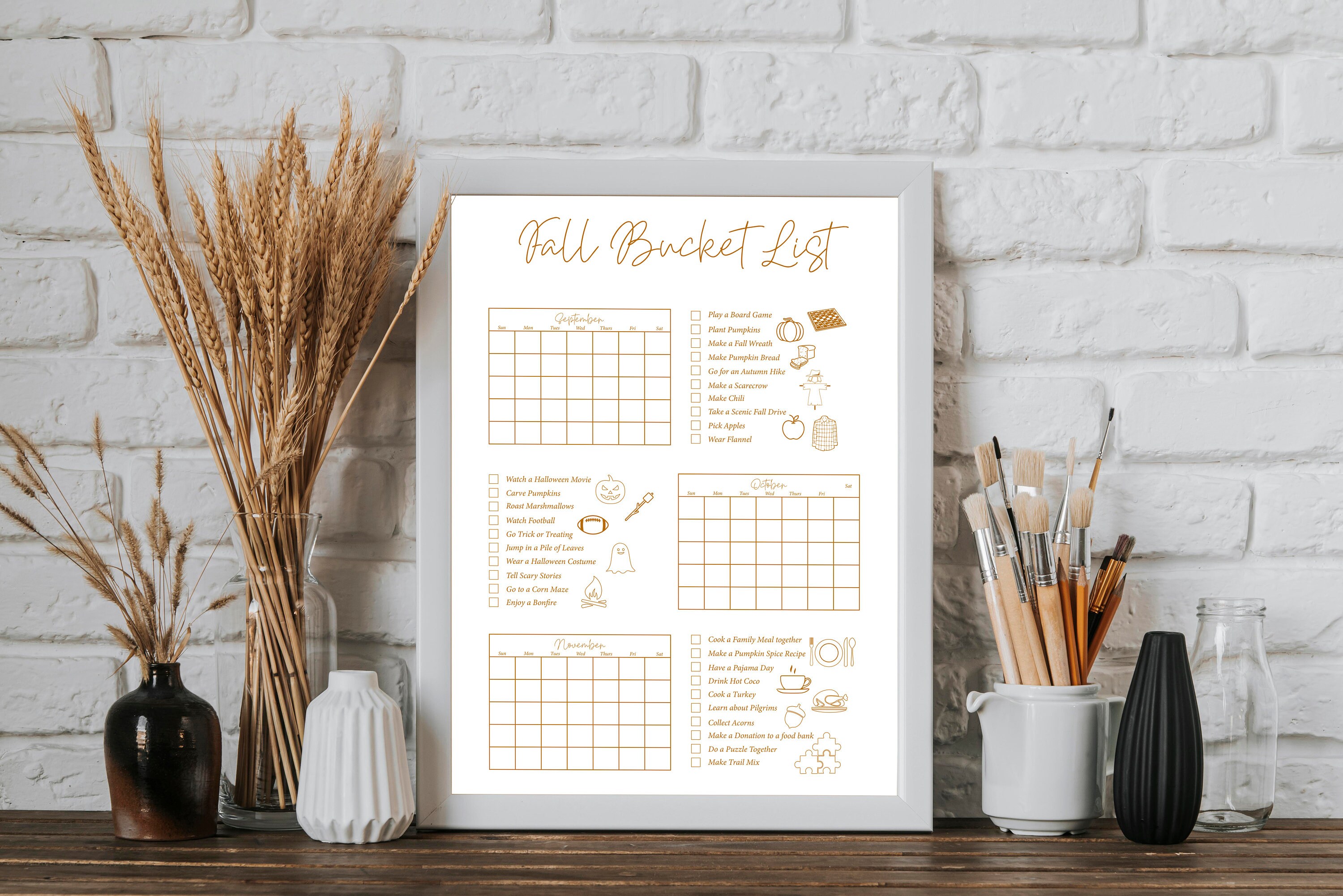 Fall Bucket List, Fall Activity, Fall Countdown Poster, Fall Countdown ...