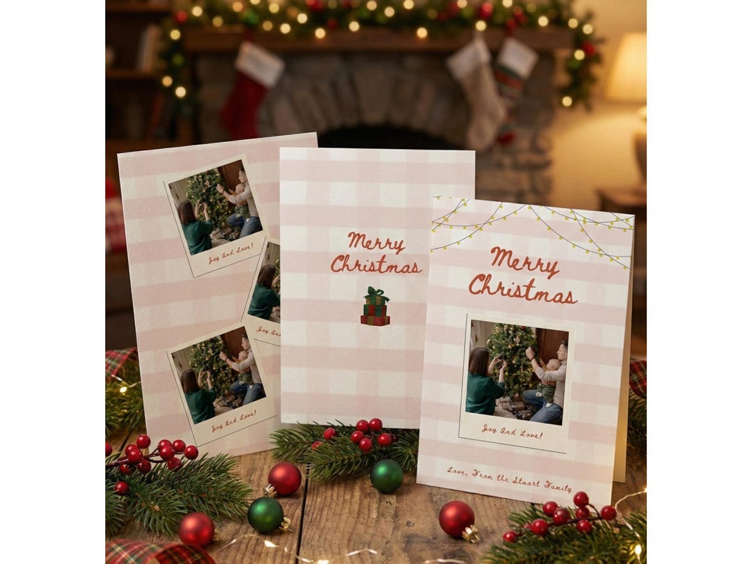 Editable Photo Christmas Card Template, Modern Canva Design (digital ...