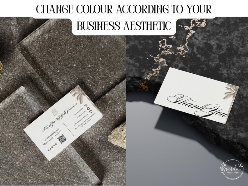 Tropical Thank You Card Canva Template Bundle | Palm Tree Small ...