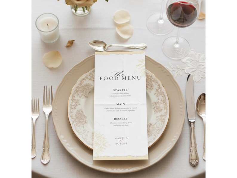 Elegant Wedding Food Menu | Canva Template Instant Download - Etsy