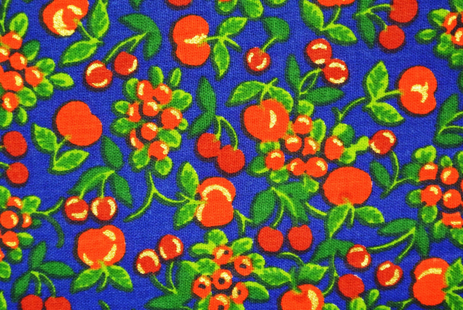 Vintage 1970s Fabric in Highquality Unused Cotton With Red/ - Etsy