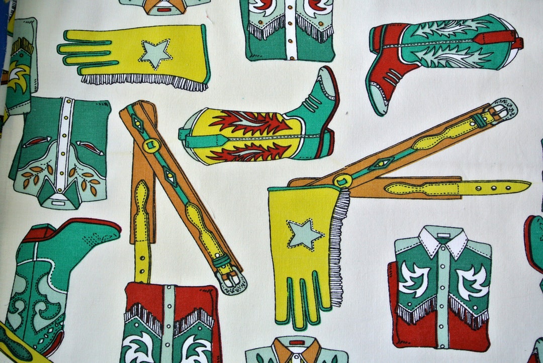 Vintage 1980s Fabric in Highquality Unused Cotton With X-large ...