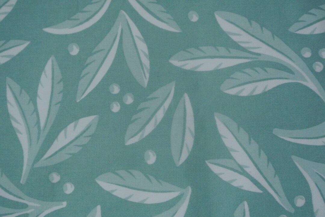 Vintage 1980s Fabric in Highquality Cotton With Large Light Green ...