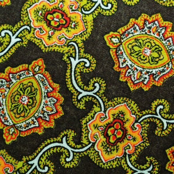 Vintage 1960s Fabric in Highquality Unused Cotton With Larger Beige ...