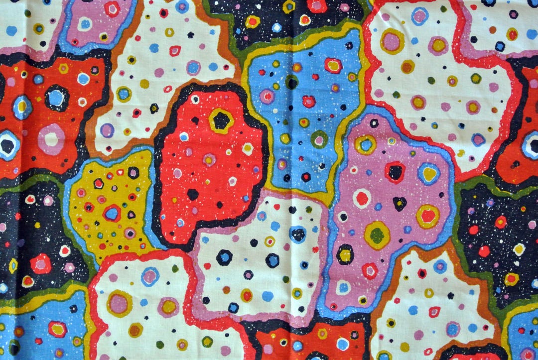 RARE Vintage 1970s CORDINATA Handprint Design Fabric Stew in Unused ...