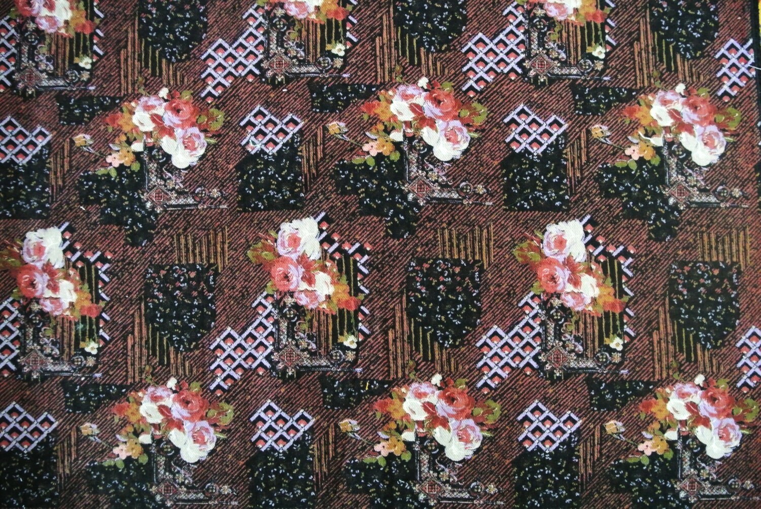 Vintage 1980s Fabric in Highquality Unused Flannel Cotton With Large ...
