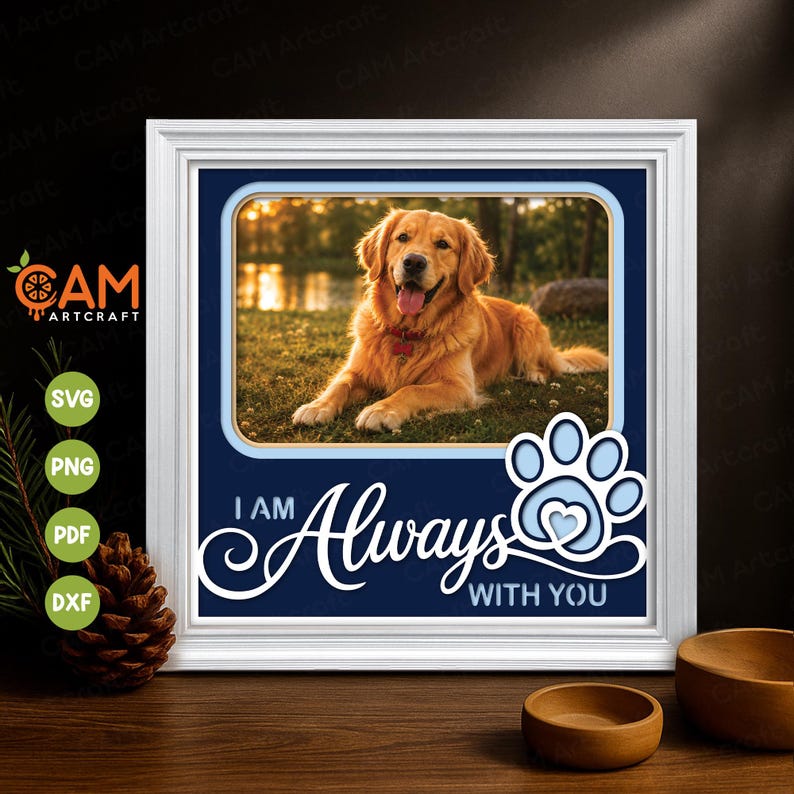 Personalized Pet Memorial Shadow Box SVG, I Am Always With You Memorial ...
