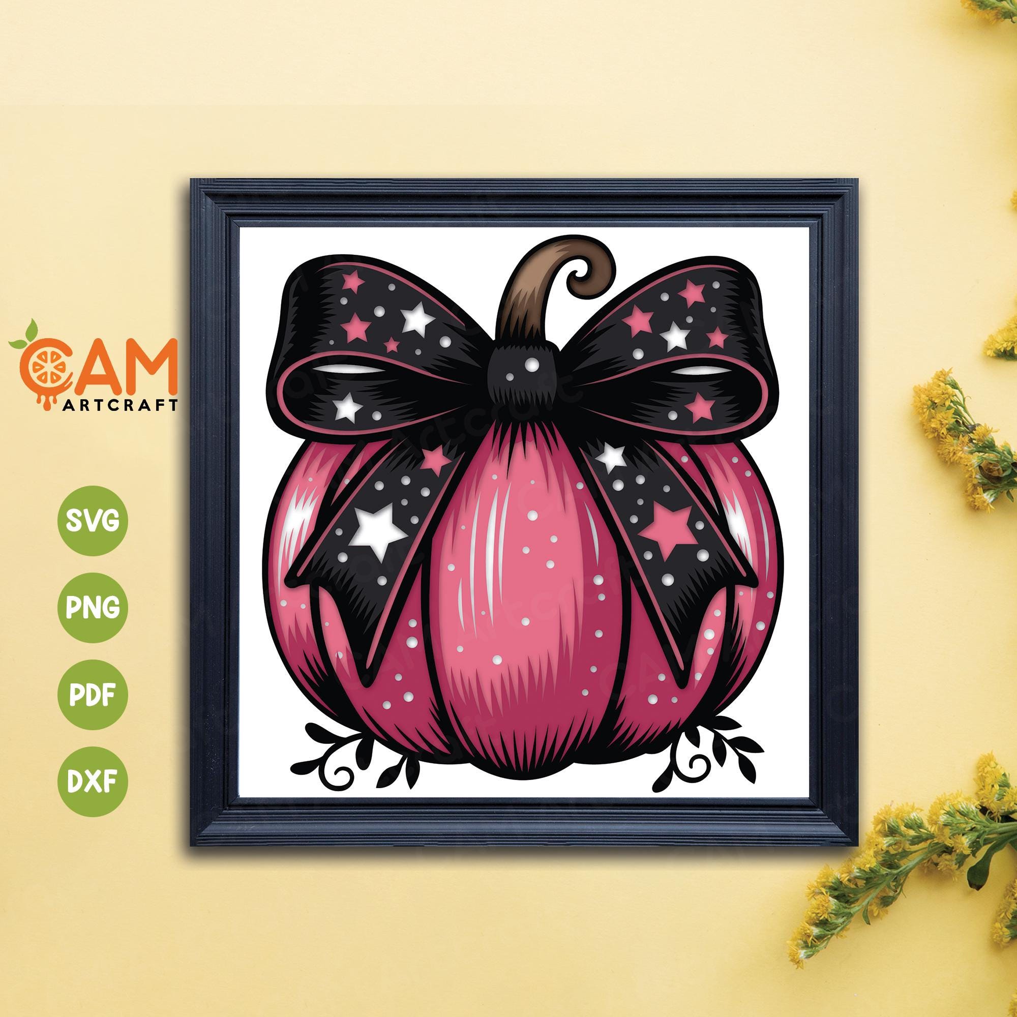 Pumpkin Shadow Box SVG, 3D Pumpkin SVG, Svg for Cricut Projects, Shadow ...