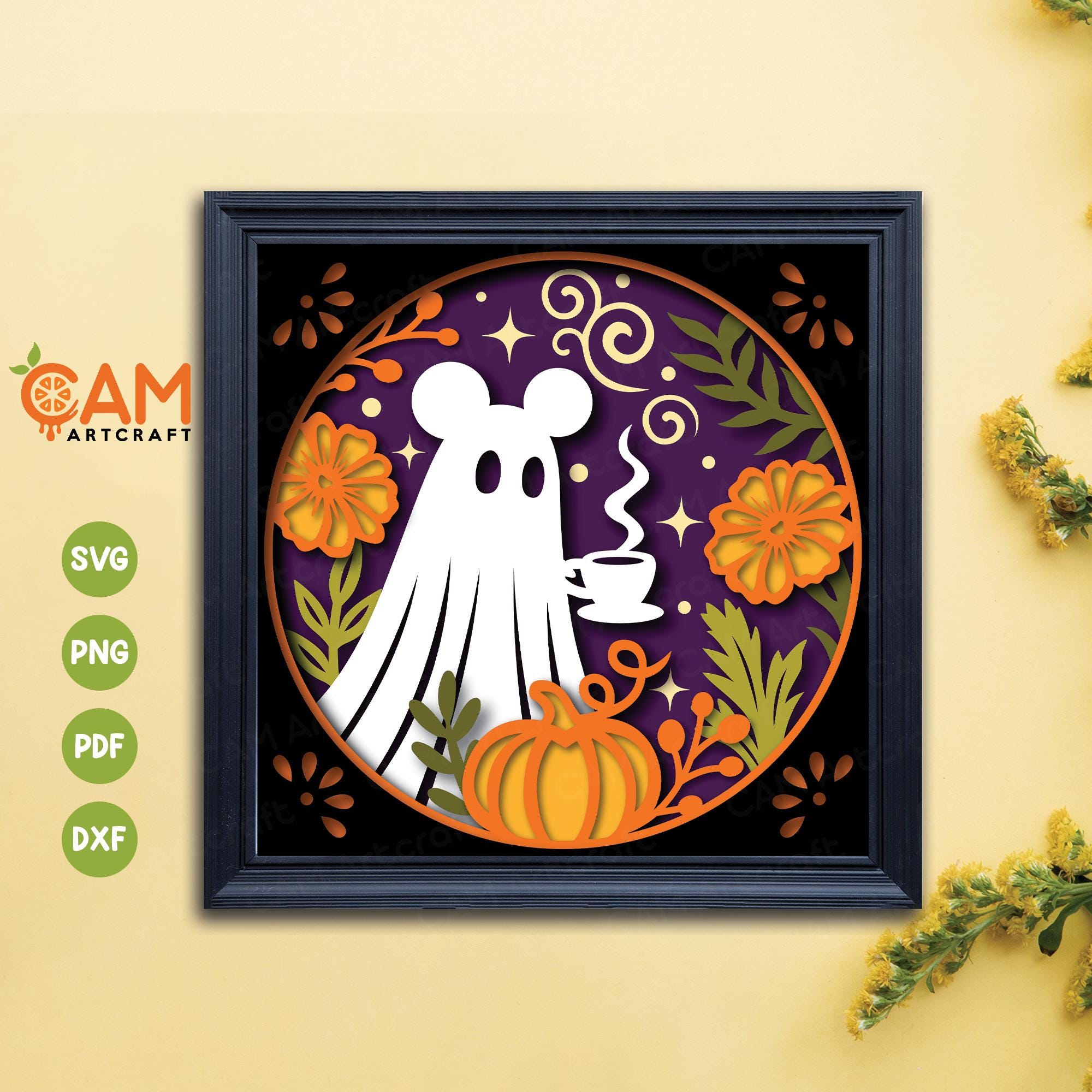 Chilling Ghost Shadow Box SVG, 3D Halloween SVG, Cute Ghost Shadow Box ...