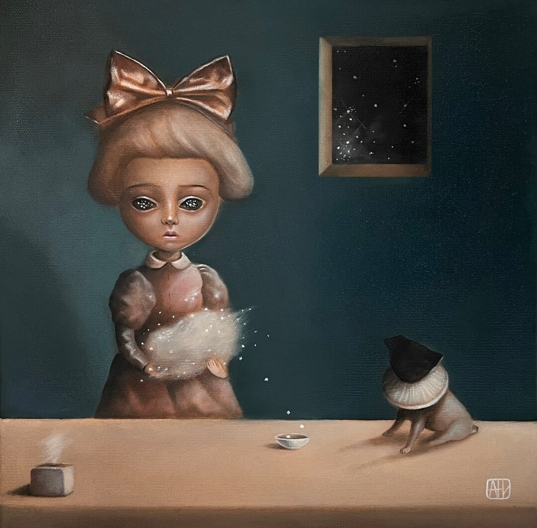 Surrealism Girl Painting Original Oil Painting Pop - Etsy