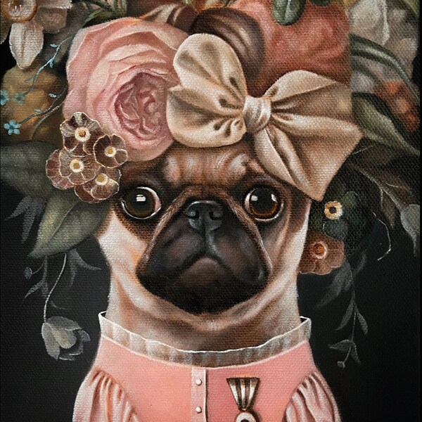 Pug Dog Painting - Etsy