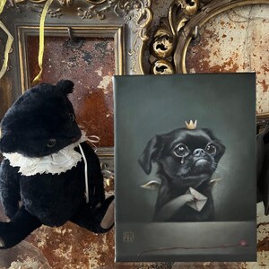 Griffon Dog Portrait Portrait With the Love Letter , Black Dog Painting ...