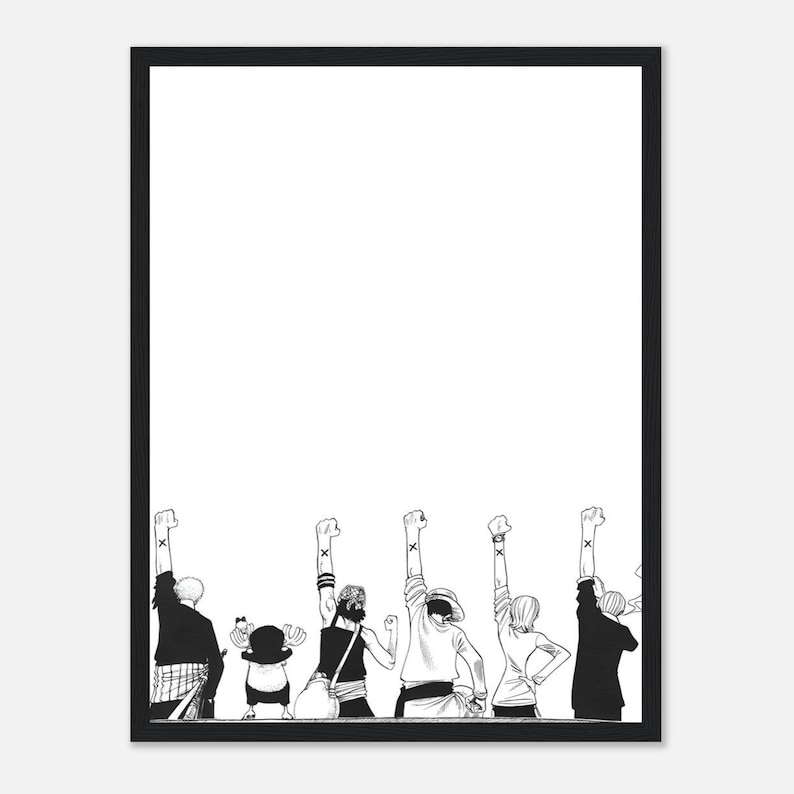 Strawhat Pirates & Vivi Framed Manga Poster | One Piece Wall Art ...