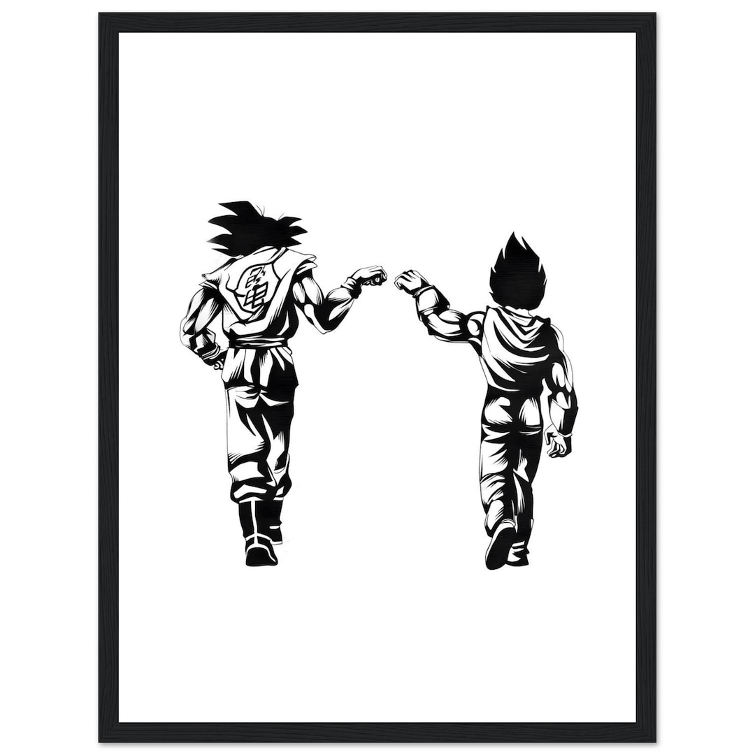 Goku & Vegeta Fist Bump Framed Manga Poster | Dragon Ball Z Wall Art ...
