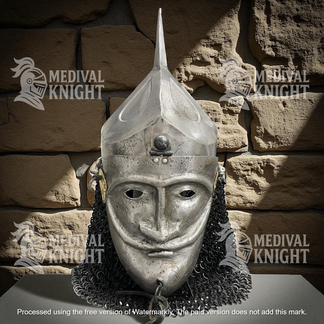 Handmade Medieval Steel Norman Helmet With Chainmail Mask - Etsy
