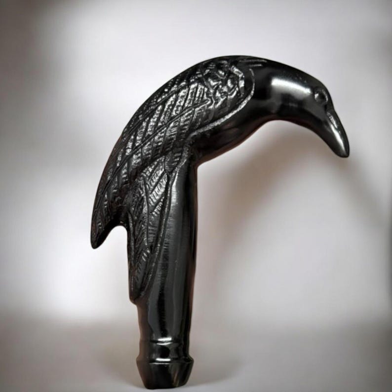 Matte Black Aluminum Walking Cane: Raven Head or Curved Handle - Etsy