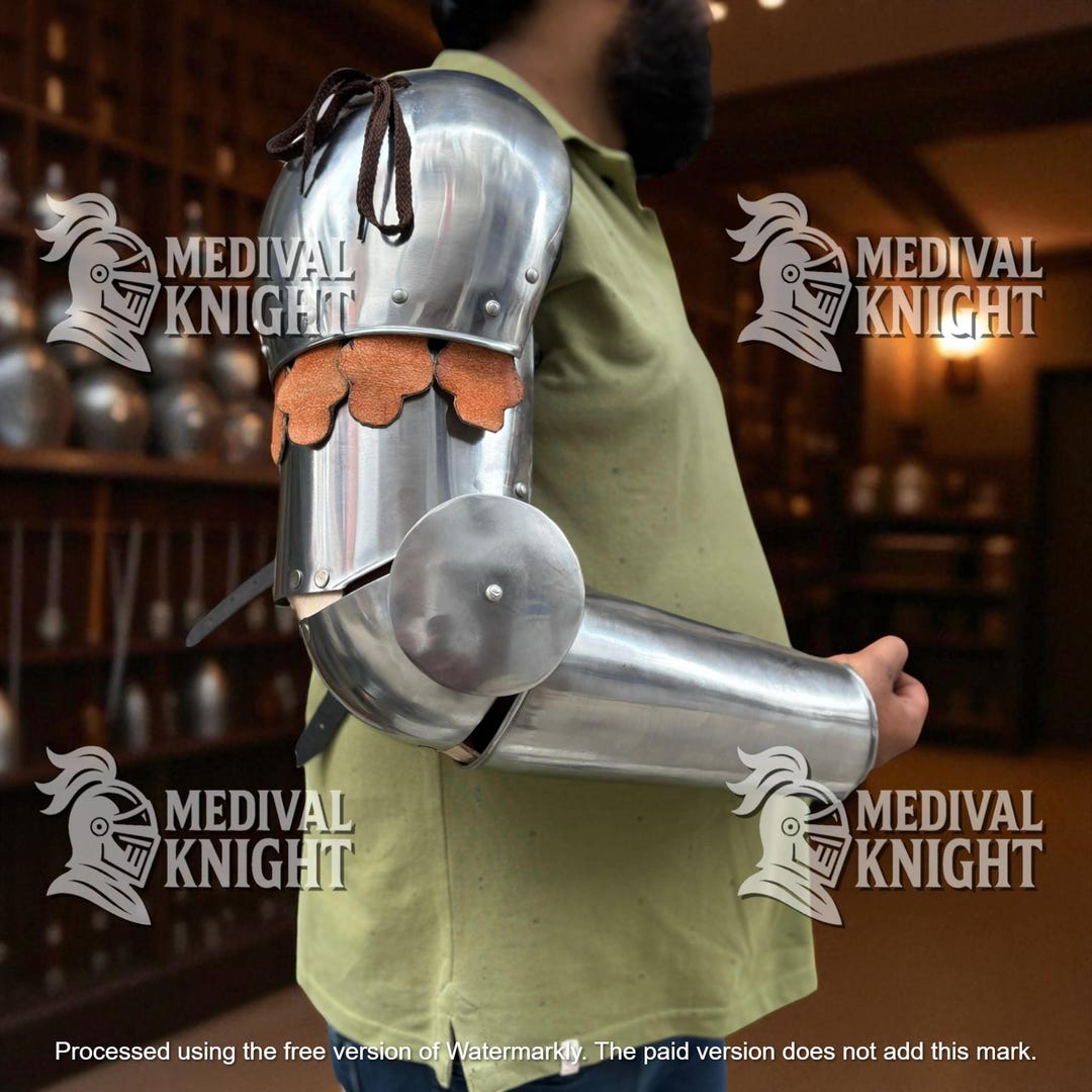 Medieval Knight Arm Armor Set | Steel Pauldrons, Full Arm Gothic Armor ...