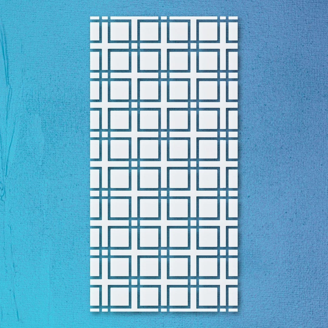 Repeating Geometric Squares Stencil for Modern Art and DIY Projects - Etsy