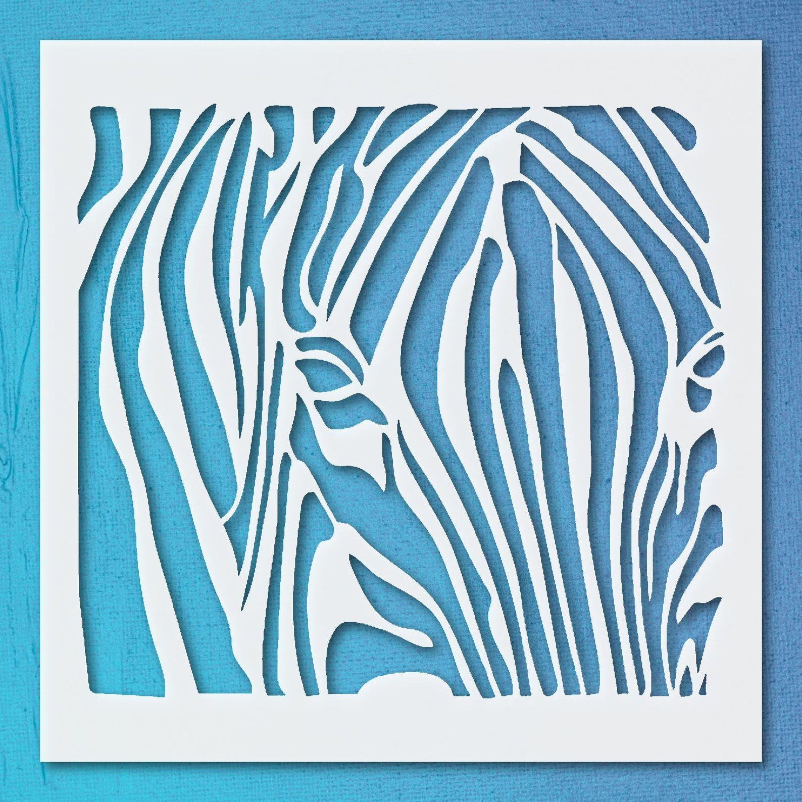 Abstract Zebra Stripes Reusable Plastic Stencil for Home Decor and ...