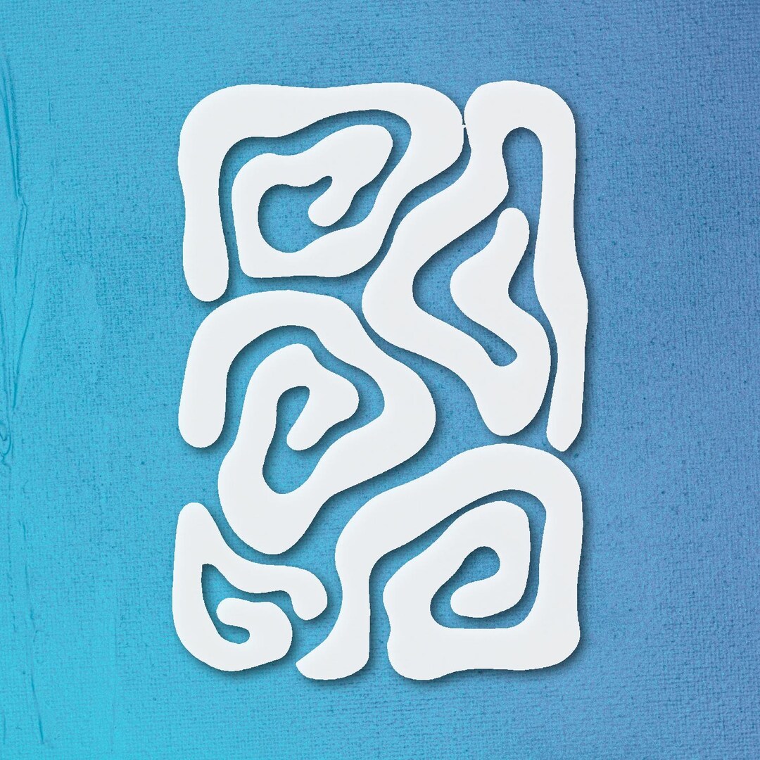 Abstract Shapes Stencil With Flowing Organic Lines for Fluid Design ...