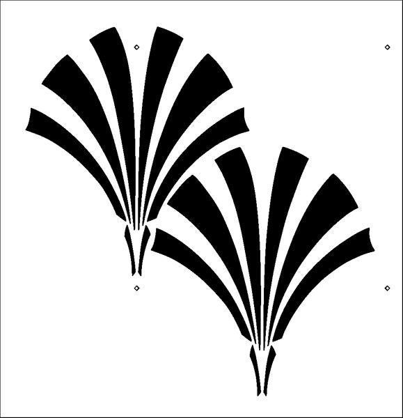 Symmetrical Fan Shapes Decorative Stencil for Crafting and Home Decor ...