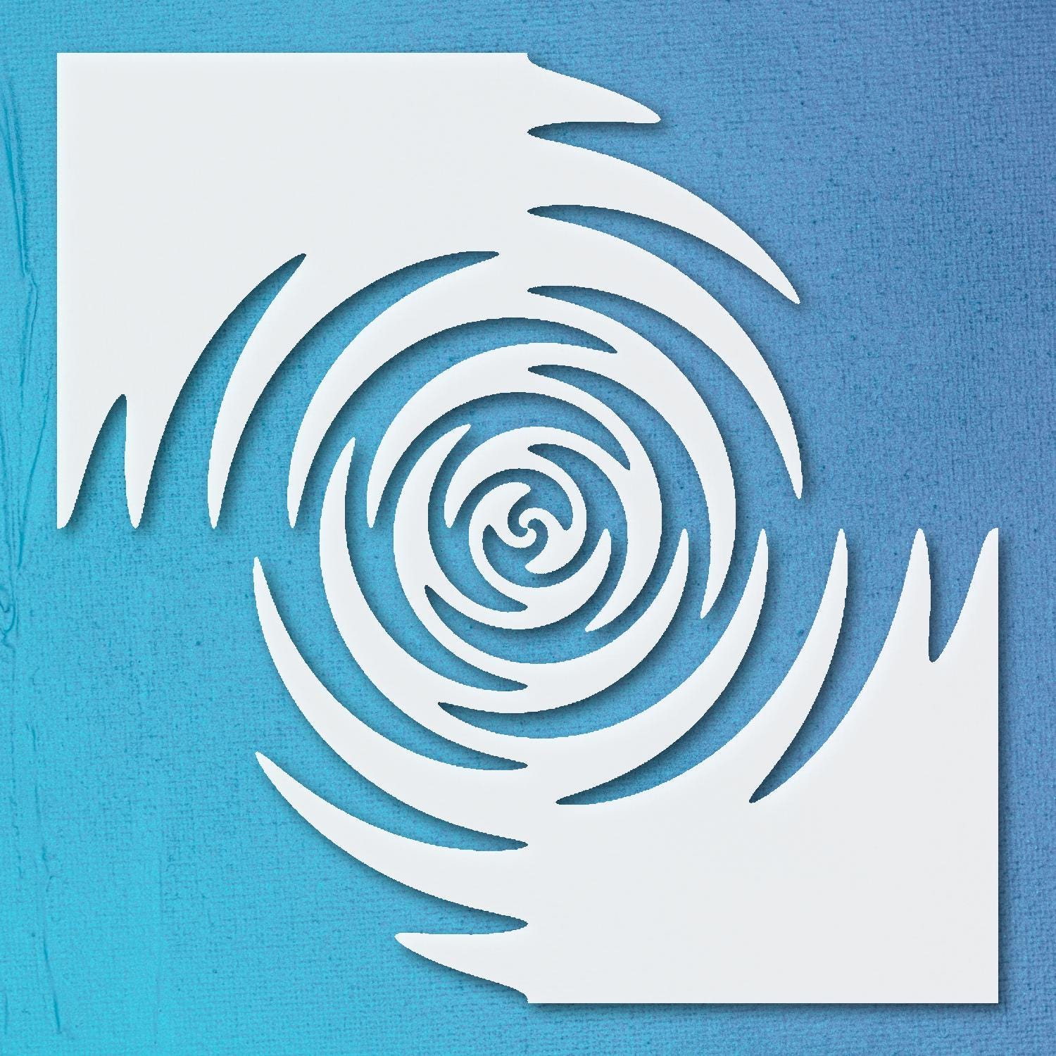 Swirling Pattern Stencil With Alternating Shapes for Creative Designs ...