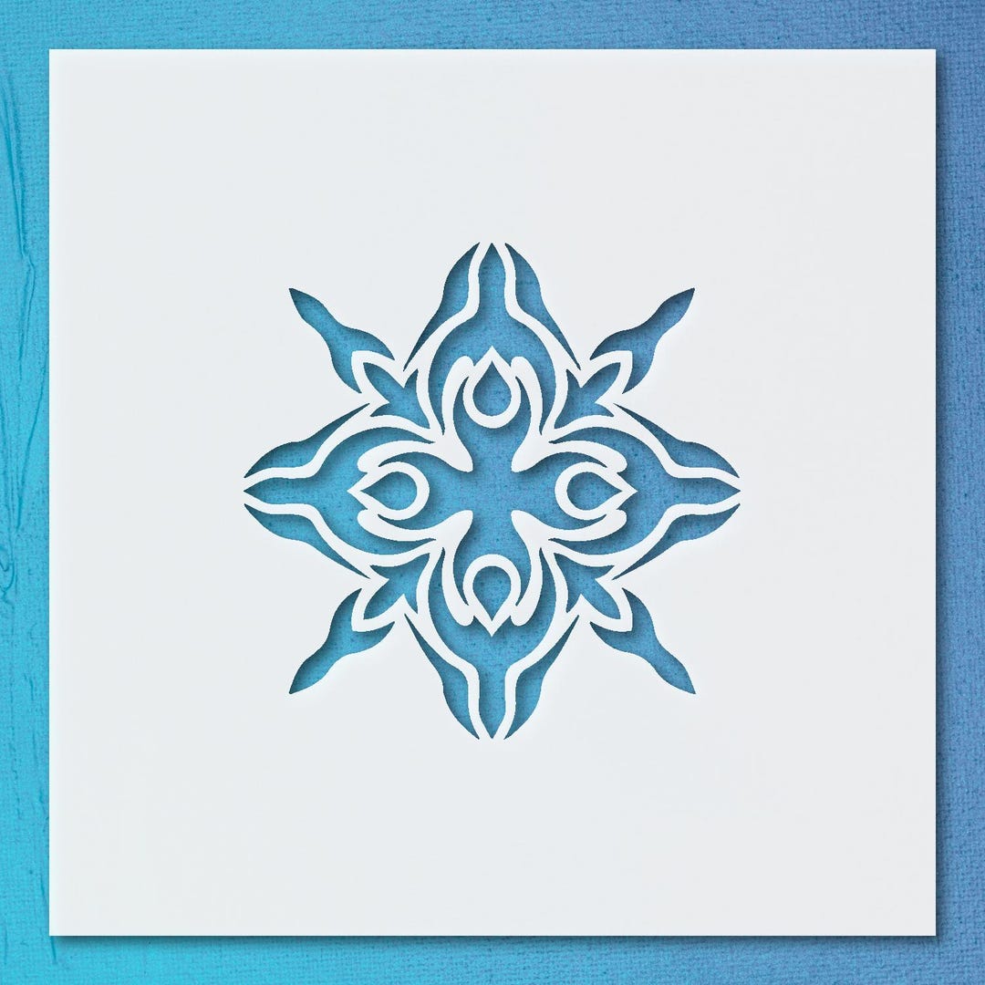 Mandala Tribal Trisula Symbol Stencil for Art, DIY Projects, and Tattoo ...