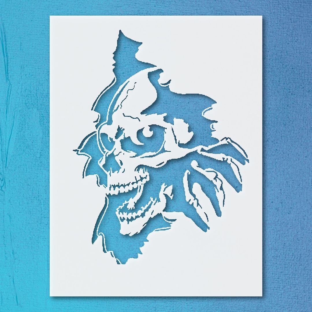 Menacing Skull Stencil Design for Art, Crafts, and Home Decor Projects ...