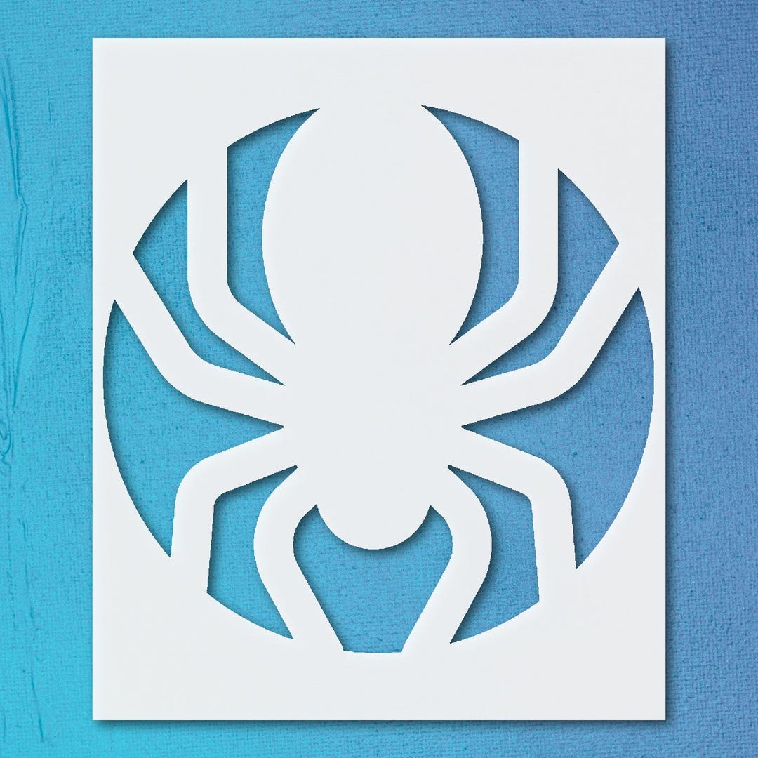Stylized Spider Symbol Stencil With Abstract Design for Crafting and ...