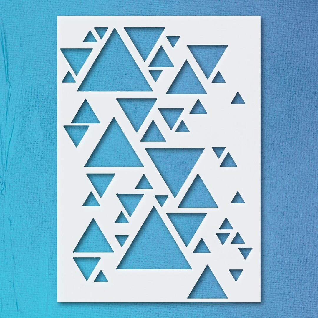 Abstract Triangle Shapes Stencil for Modern Art, DIY Projects, and Home ...