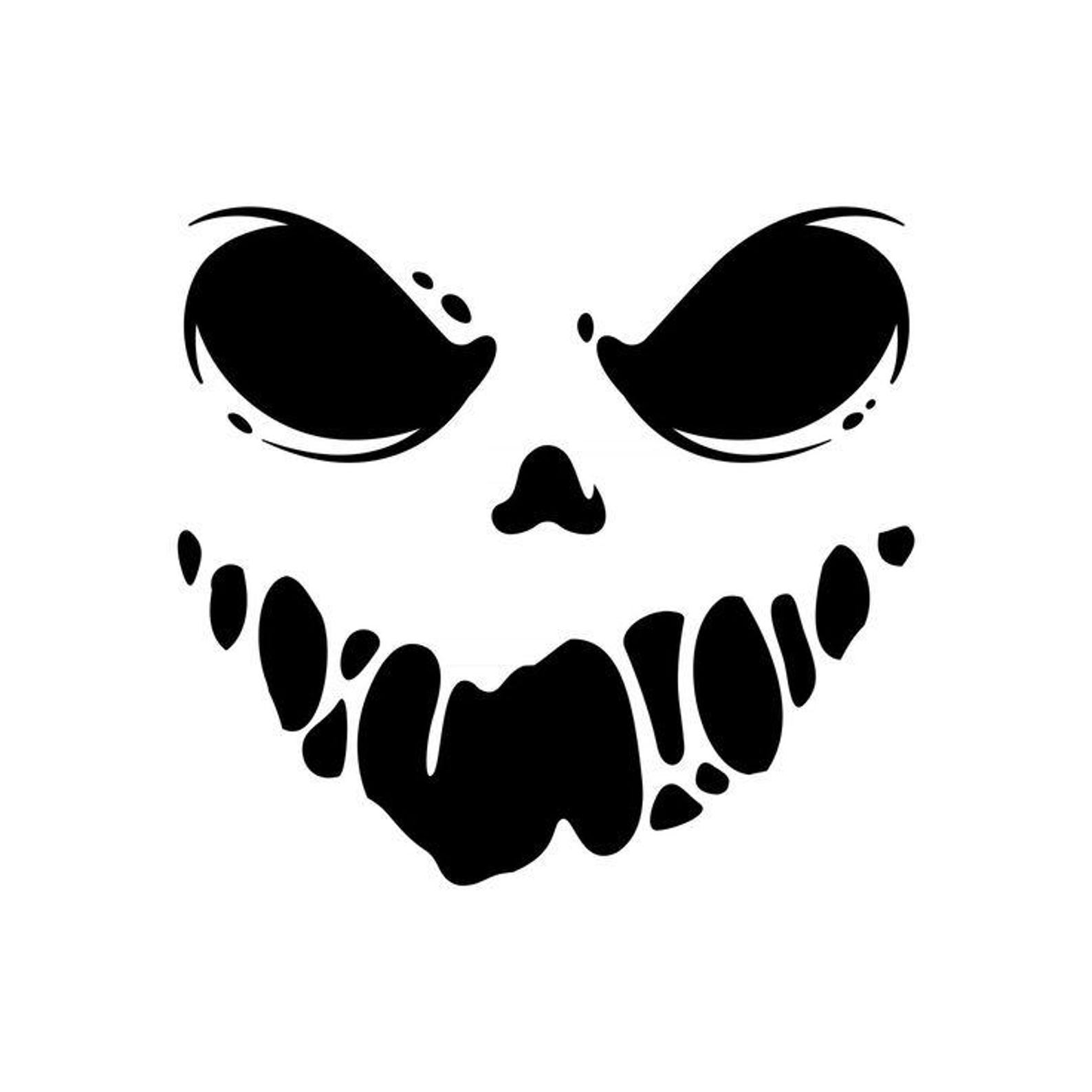 Stylized Skull Face Stencil Design for Unique Art and DIY Projects - Etsy
