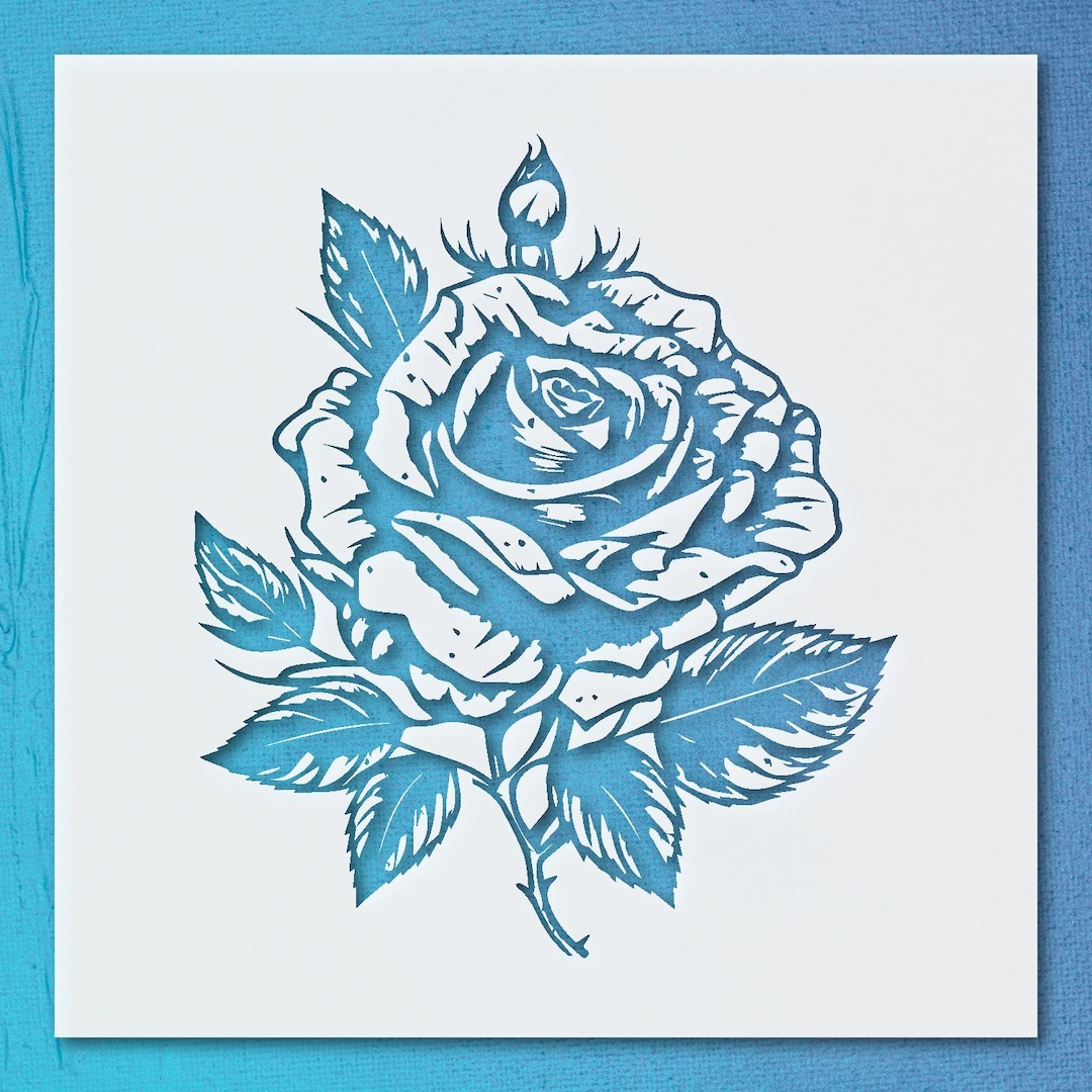 Flower Line Art Stencil for Home Decor and DIY Crafting - Etsy