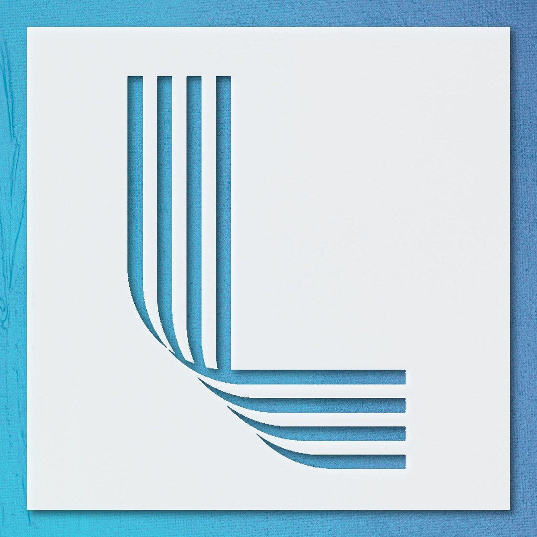 Stylized Parallel Line Letter L Stencil - Modern Typography Design Tool ...