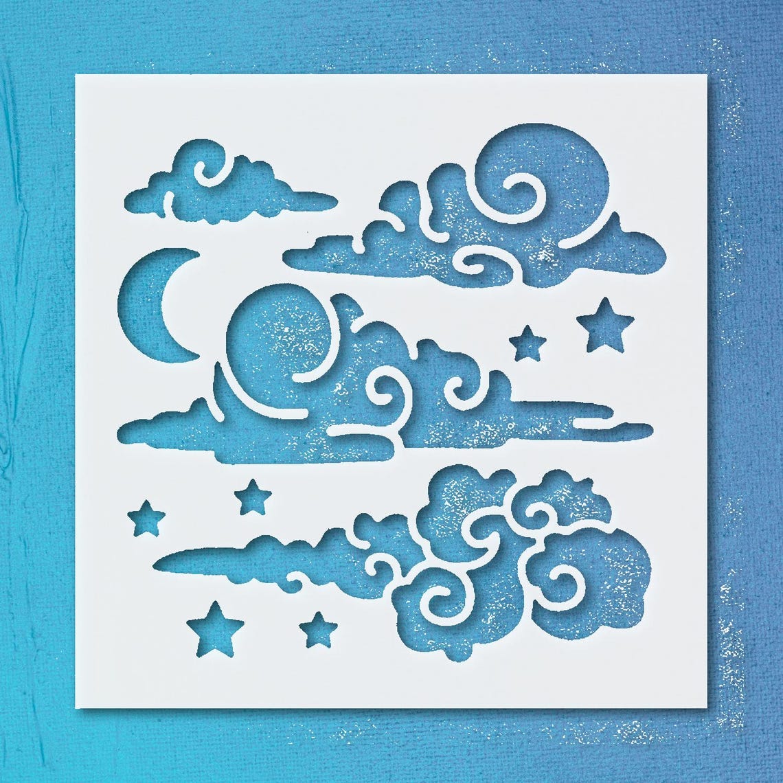 Clouds and Stars Cut-out Stencil for Creative Home Decor and Craft ...