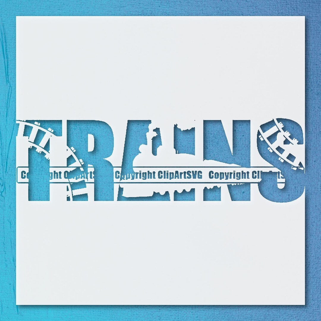 Trains Typography Stencil for Creative Crafts and DIY Projects - Etsy