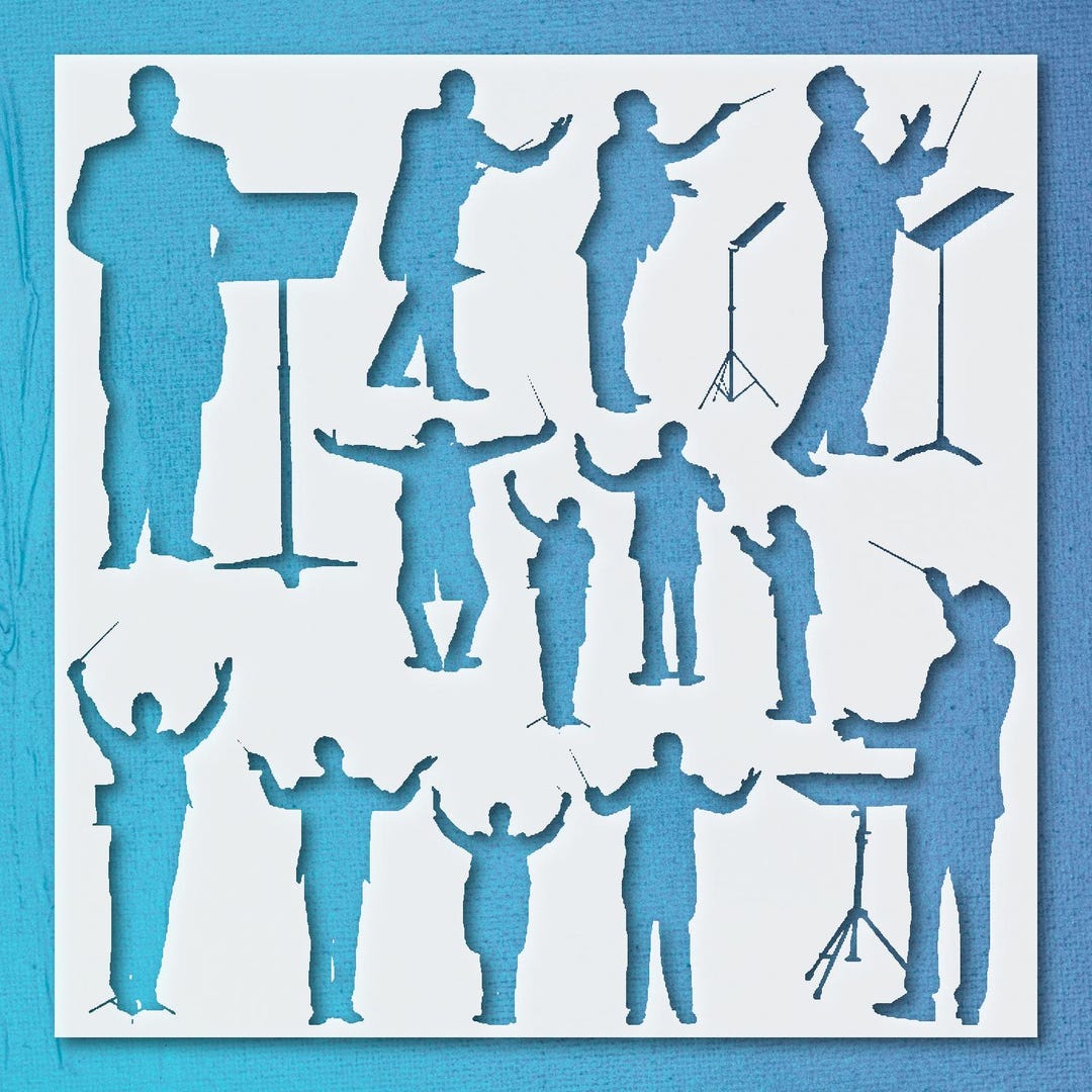 Conductor Silhouette Stencil for Music Gesture Art and Performance ...