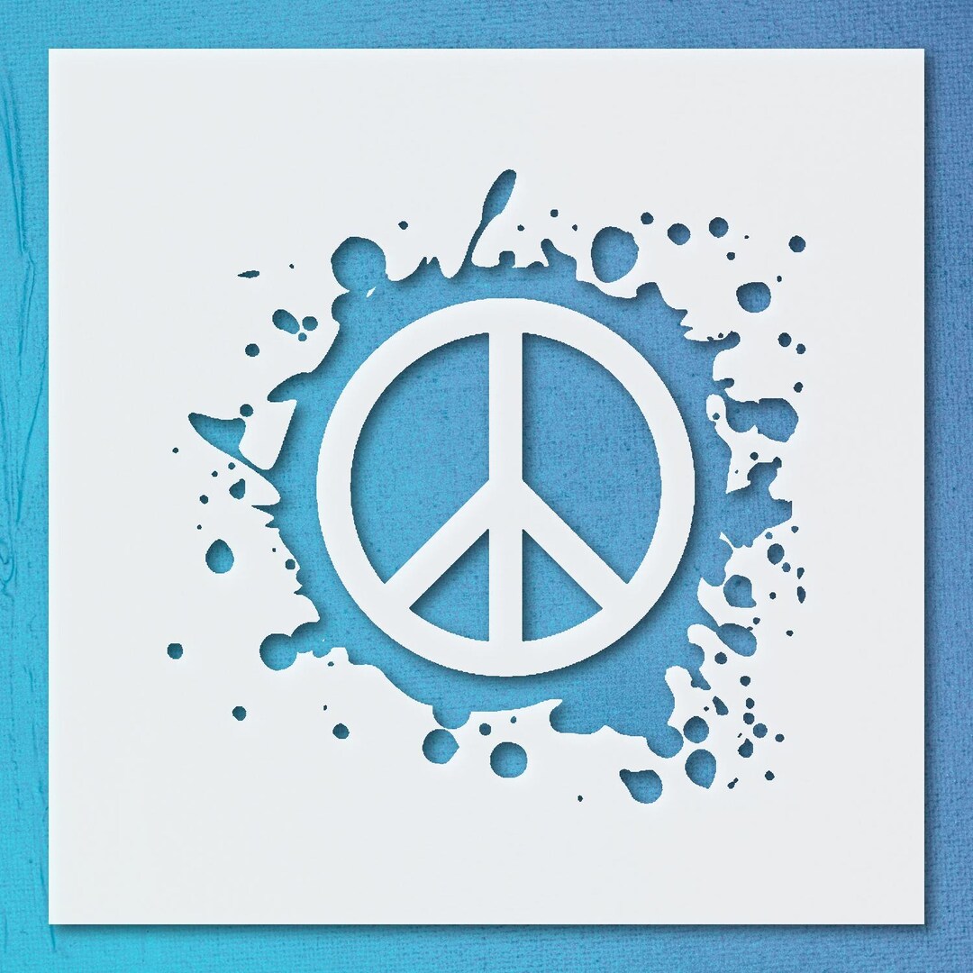 Peace Symbol Stencil With Splatter Design for Creative Arts and Crafts ...