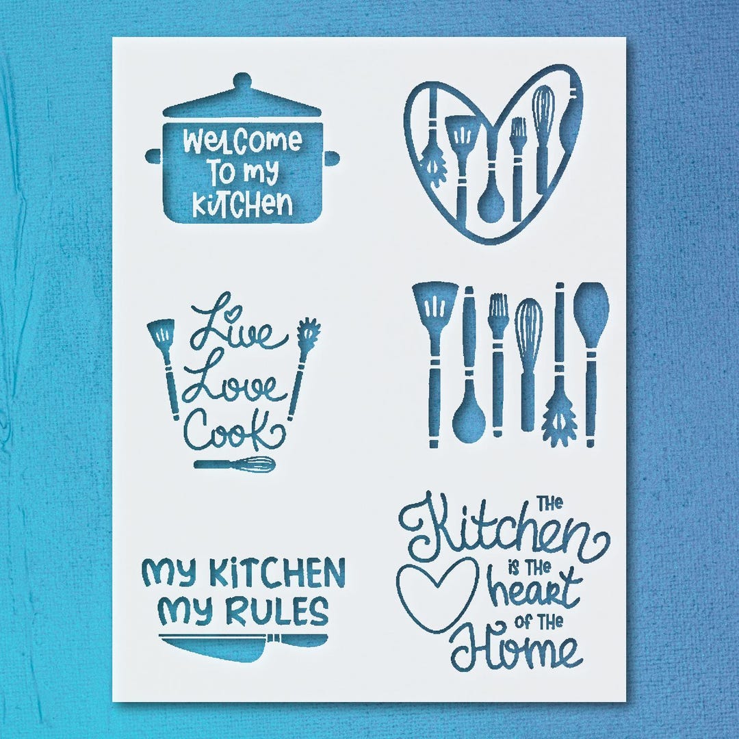 Kitchen Utensils Stencil Set for Cooking Decor & Home Love Designs - Etsy
