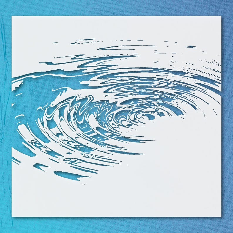 Abstract Circular Ripples Stencil for Art, Home Decor, and Craft ...