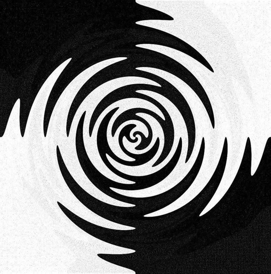 Swirling Pattern Stencil With Alternating Shapes for Creative Designs ...