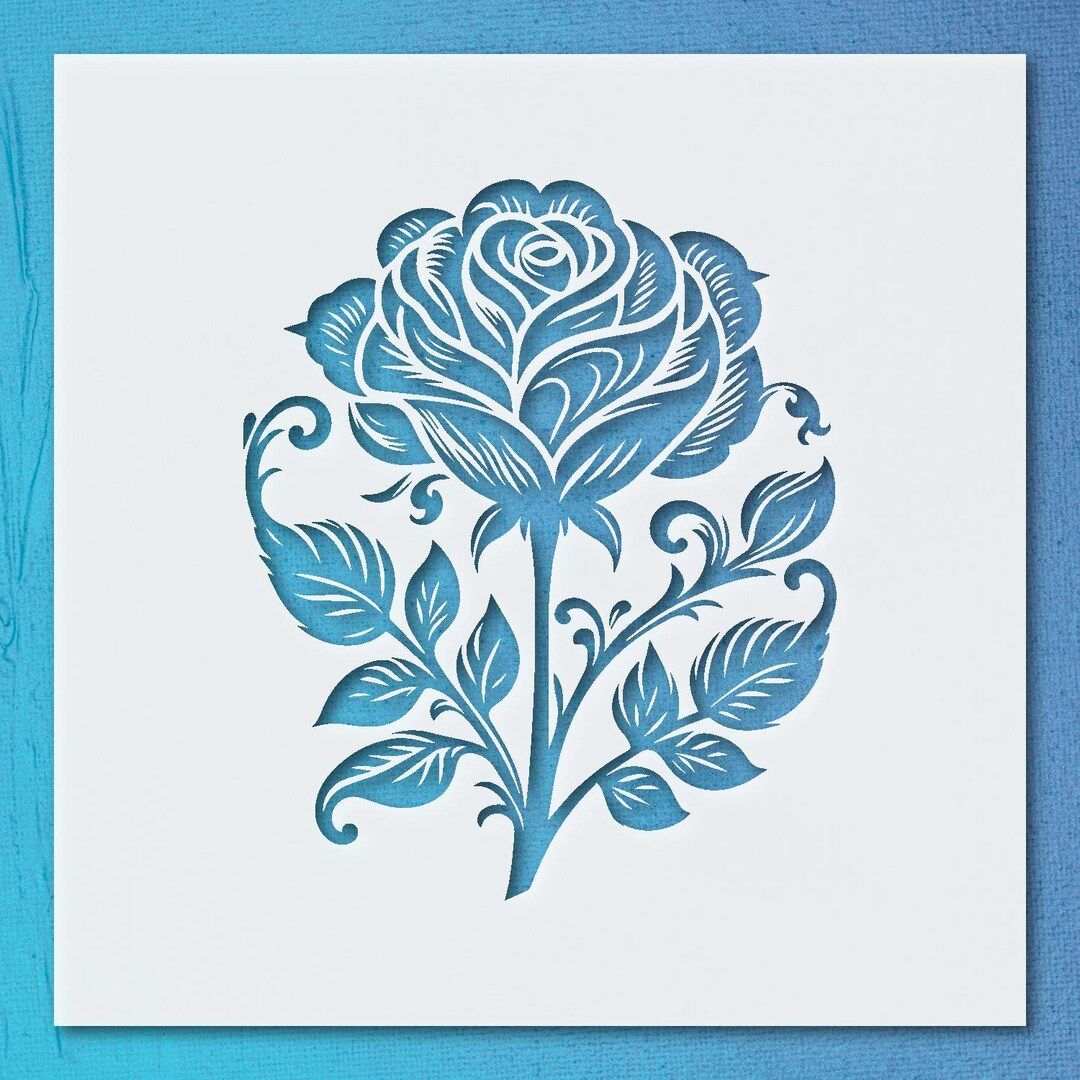 Only One Rose Flower Silhouette Stencil for Crafting and Home Decor - Etsy