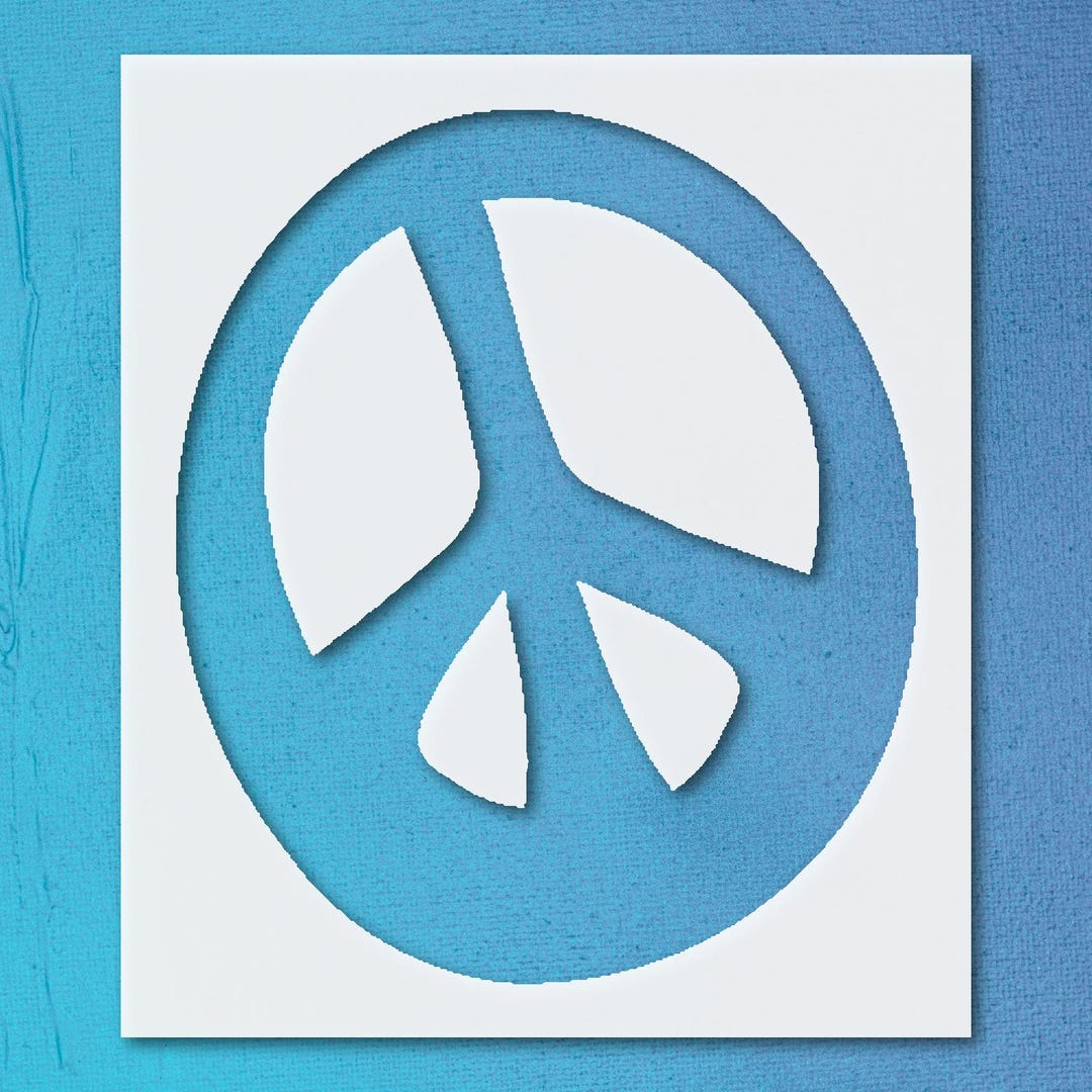 Circular Peace Symbol Stencil With Vertical Lines Design for Crafting ...