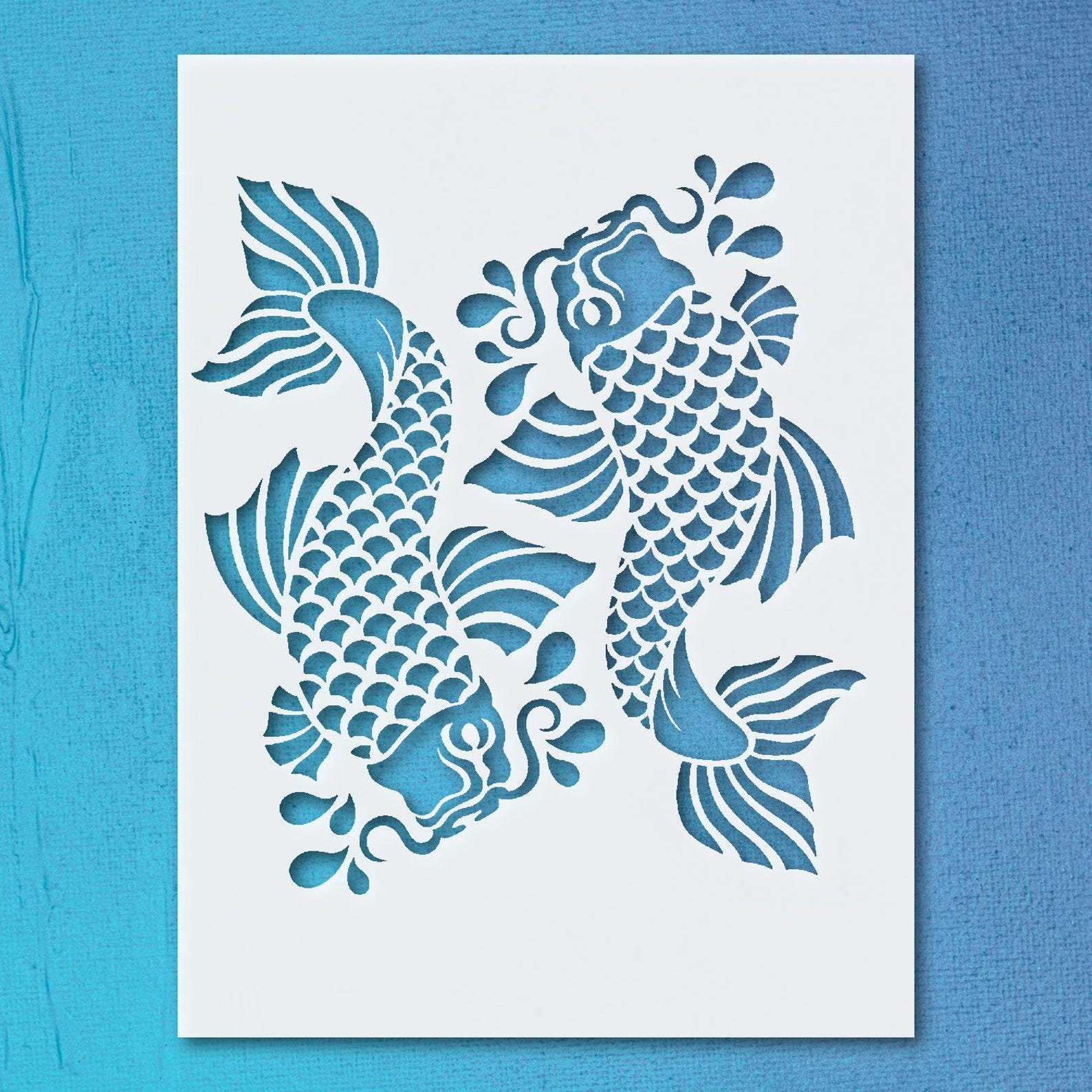 Intertwined Fish Stencil - Aquatic Design for Crafts and Home Decor - Etsy