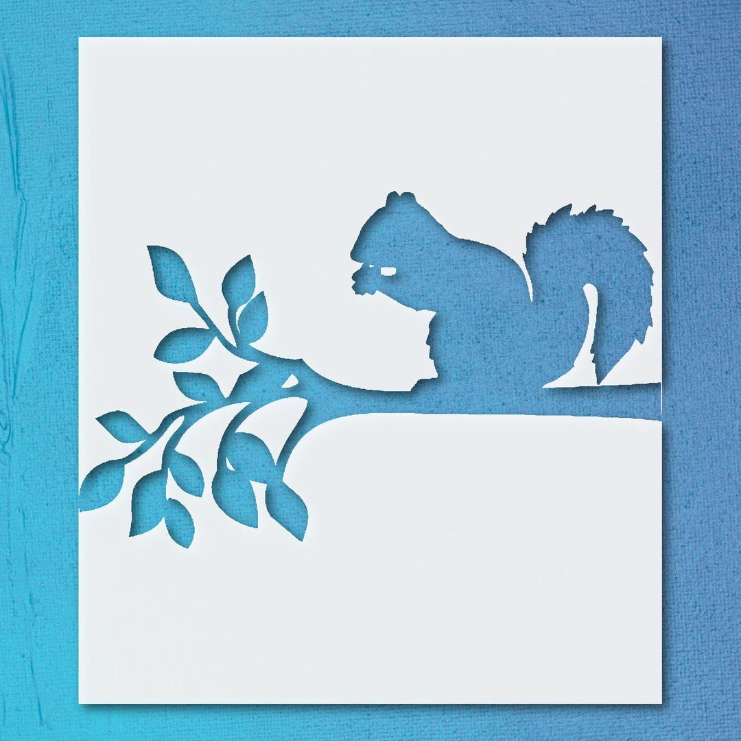 Squirrel Silhouette Stencil - Nature-inspired Design for Crafts and ...