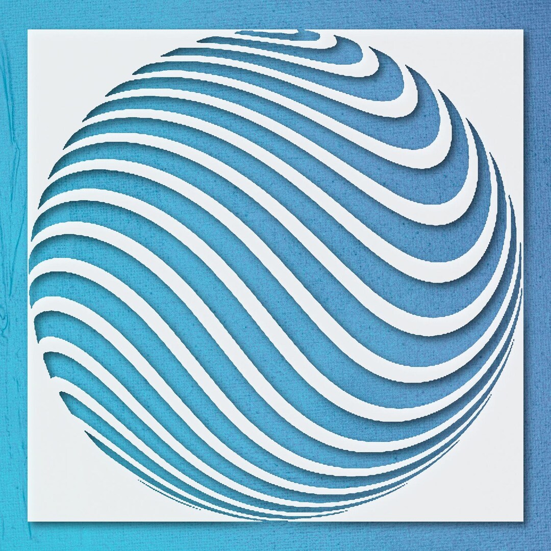 Spherical Optical Design Stencil With Alternating Curved Lines for ...