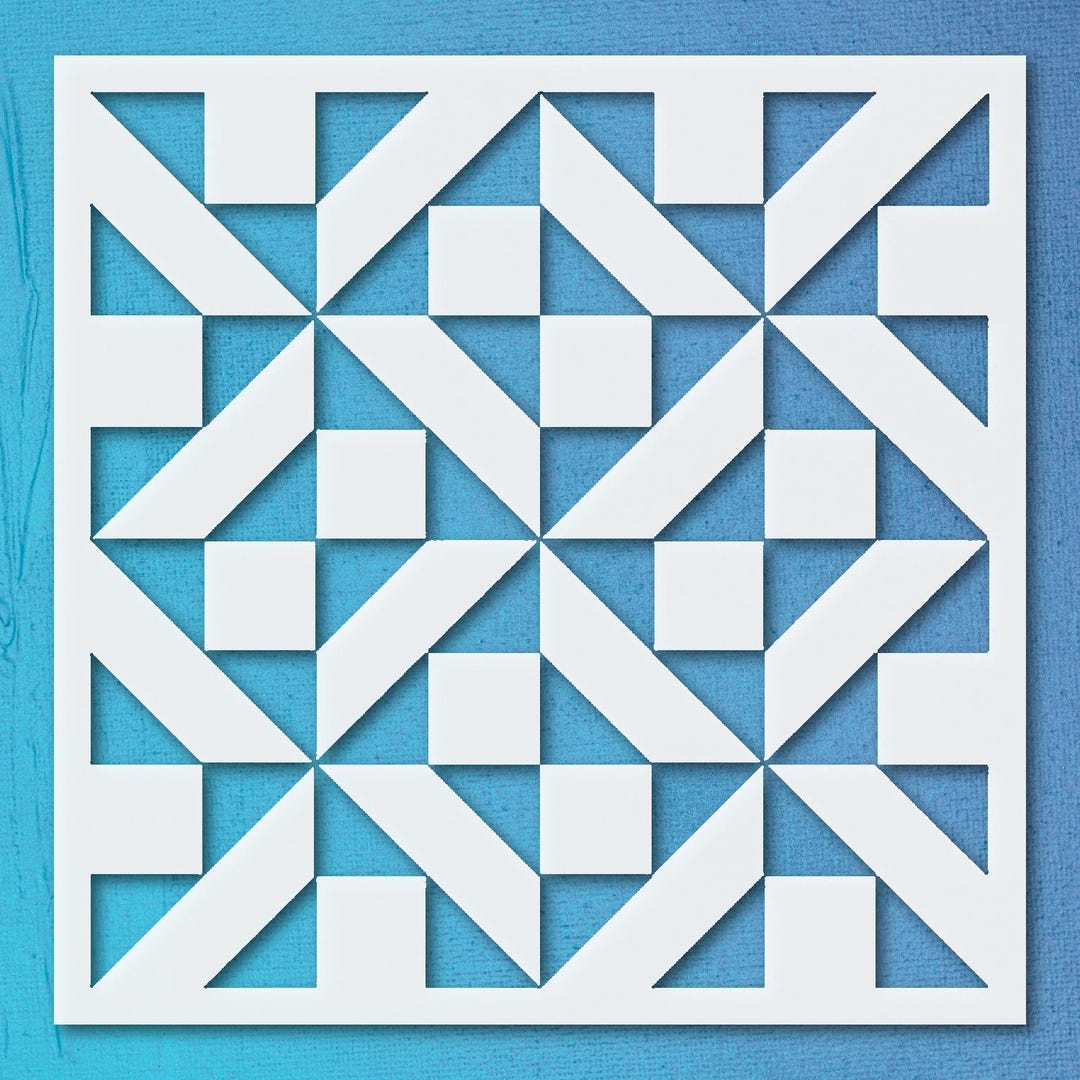 Geometric Interlocking Shapes Stencil for Modern Art and DIY Projects ...