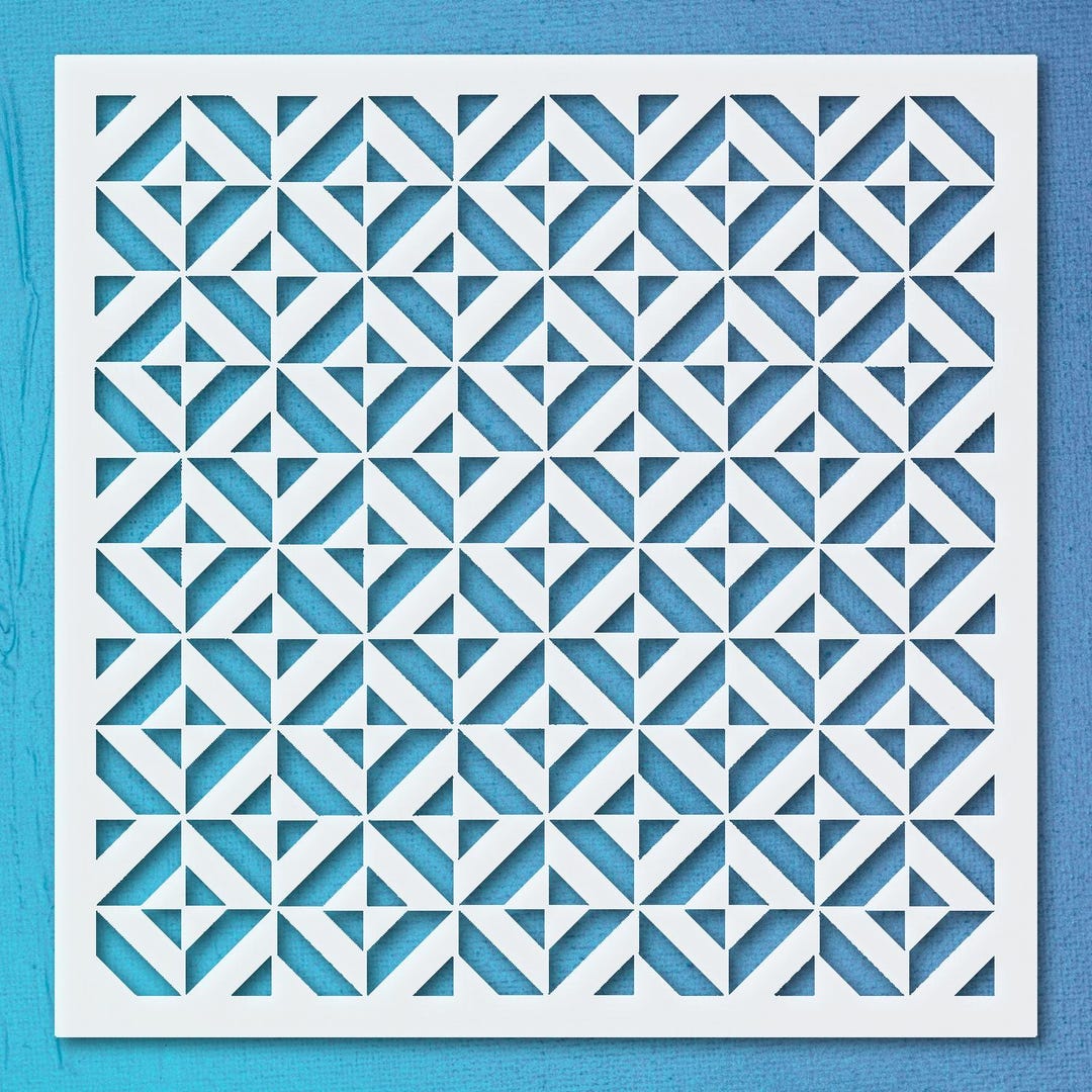 Symmetrical Geometric Grid Pattern Stencil for Art, DIY, and Craft ...