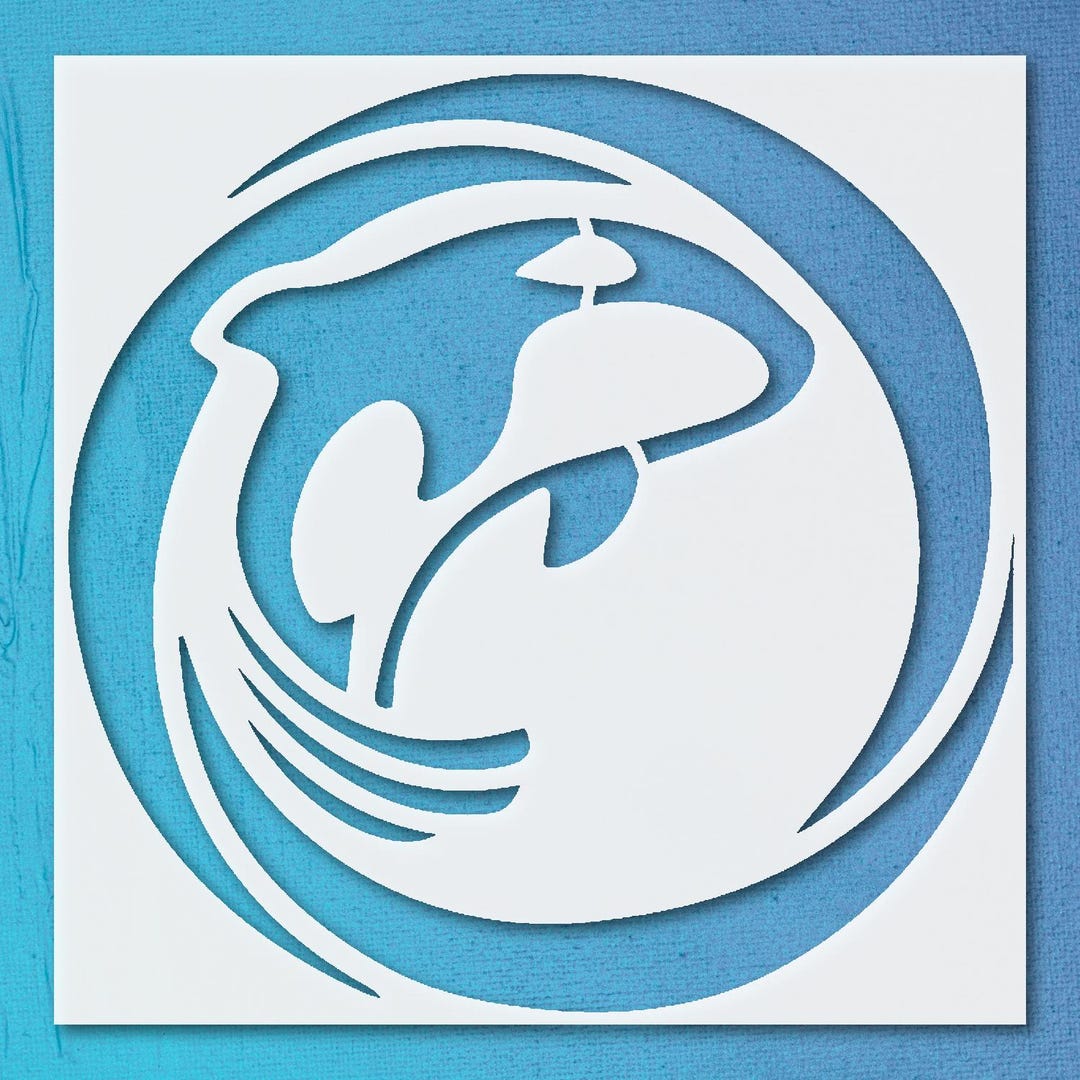Orca Silhouette Circular Stencil for Nautical Art and Craft Projects - Etsy